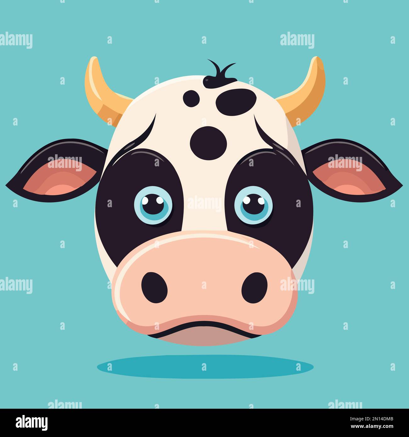 cow mammal animal head isolated colorful vector illustration Stock ...