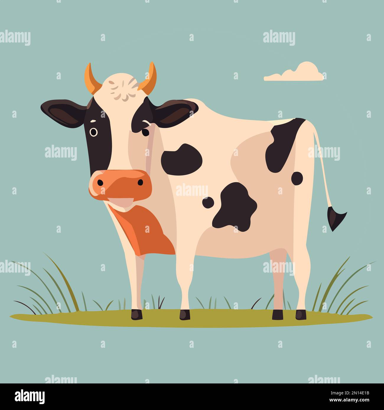 Farm animal vector drawing an adult big cow Stock Vector Image & Art ...
