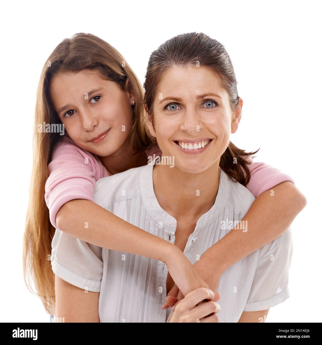 Mom and me. a daughter with her arms around her mother Stock Photo - Alamy