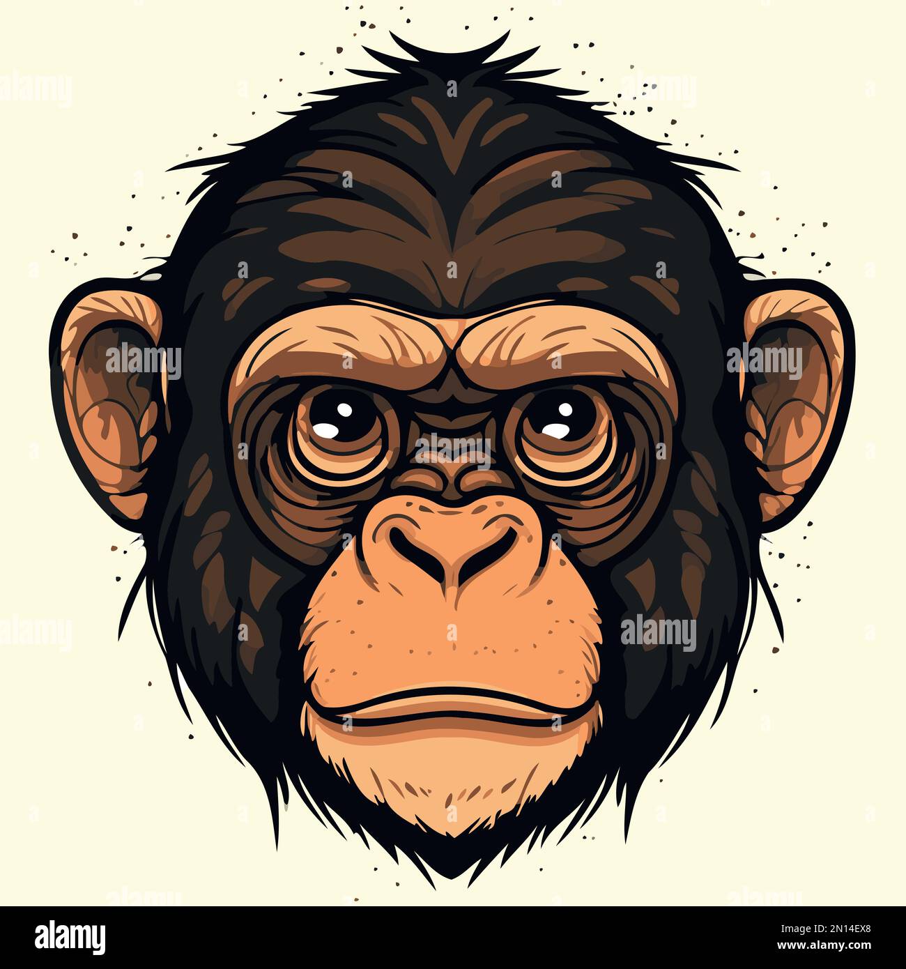 animal mammal cute primate chimpanzee vector illustration Stock Vector ...
