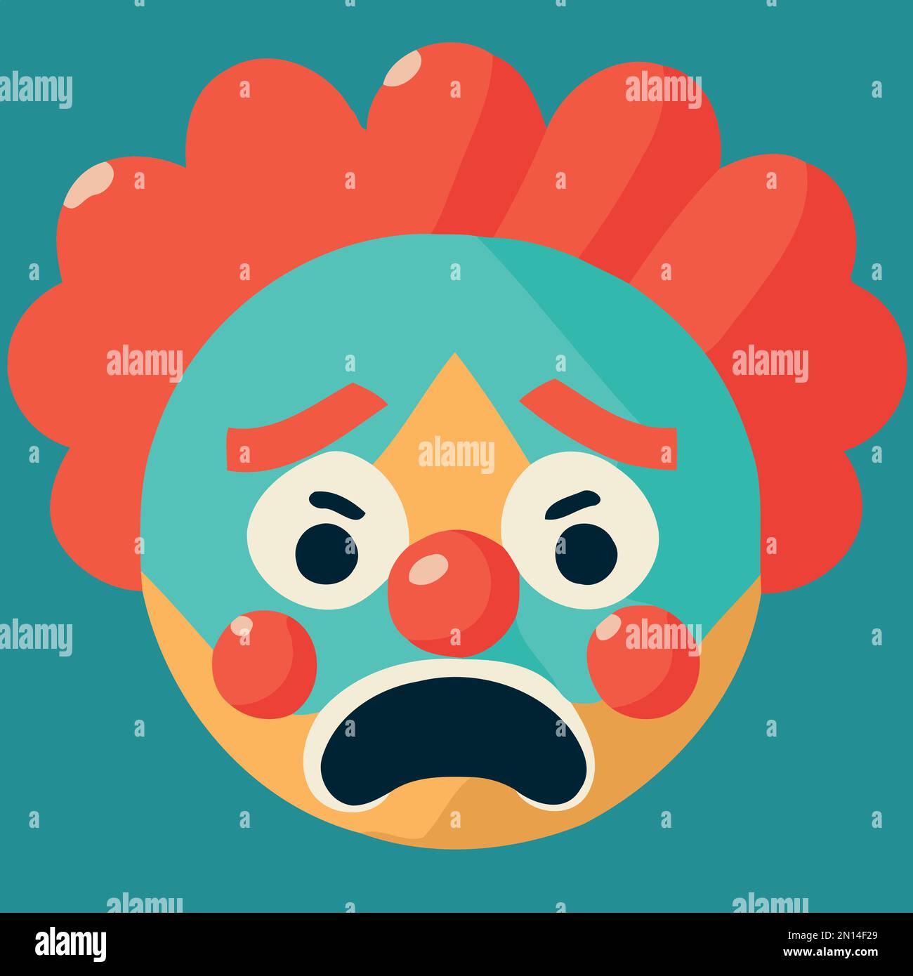 face of person in clown costume minimalist vector illustration Stock ...