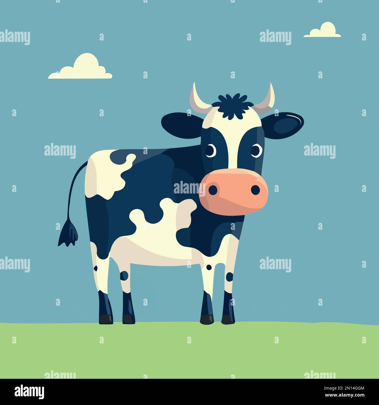 Farm animal vector drawing an adult big cow Stock Vector Image & Art ...