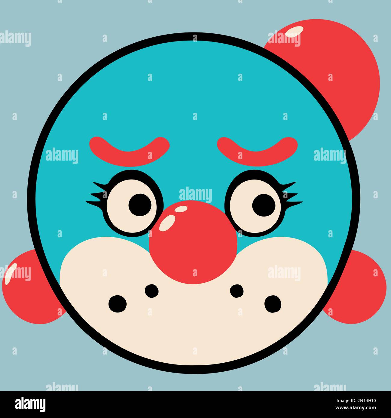 face of person in clown costume minimalist vector illustration Stock ...