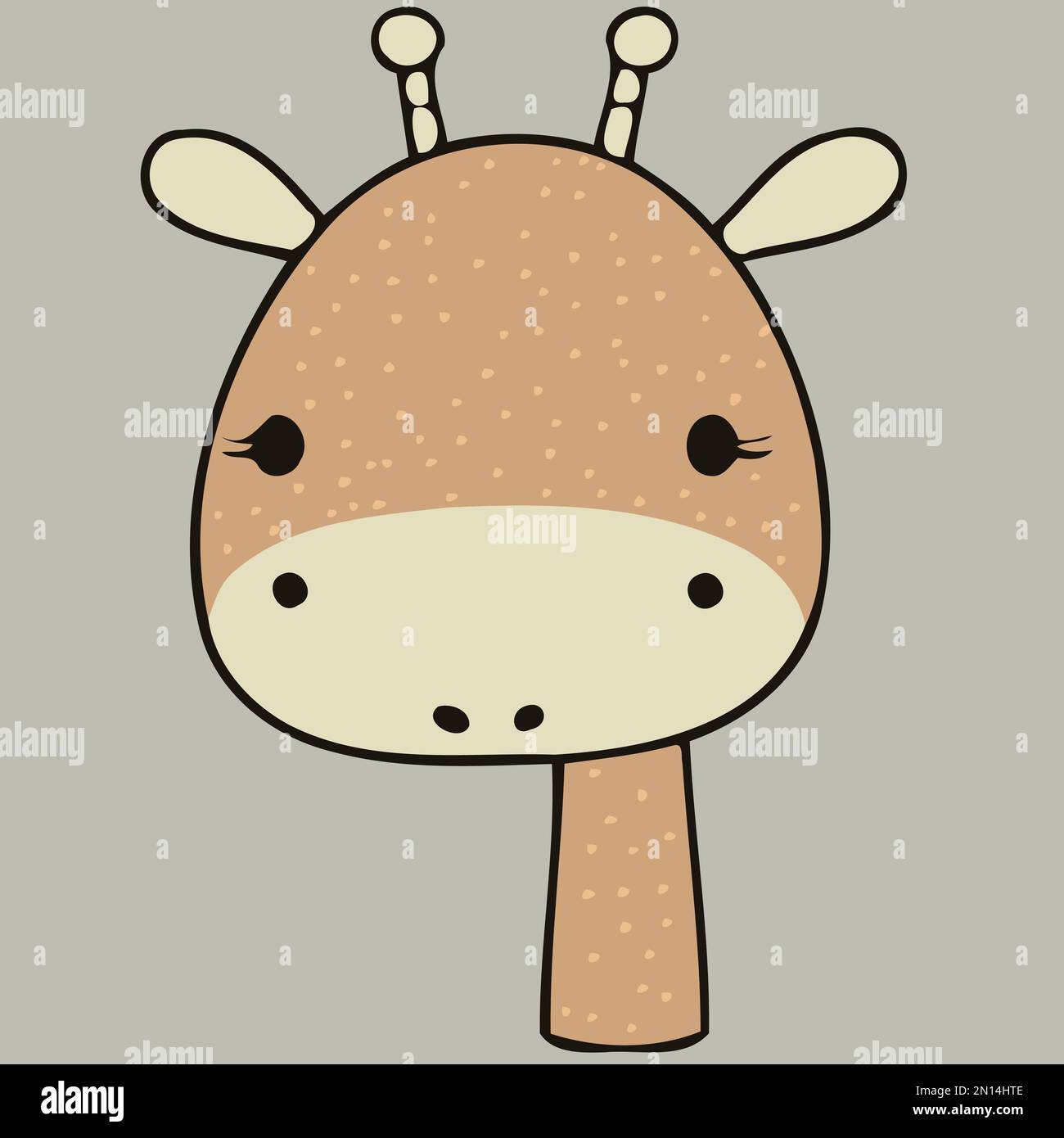 cute giraffe mammal animal head vector illustration Stock Vector Image ...