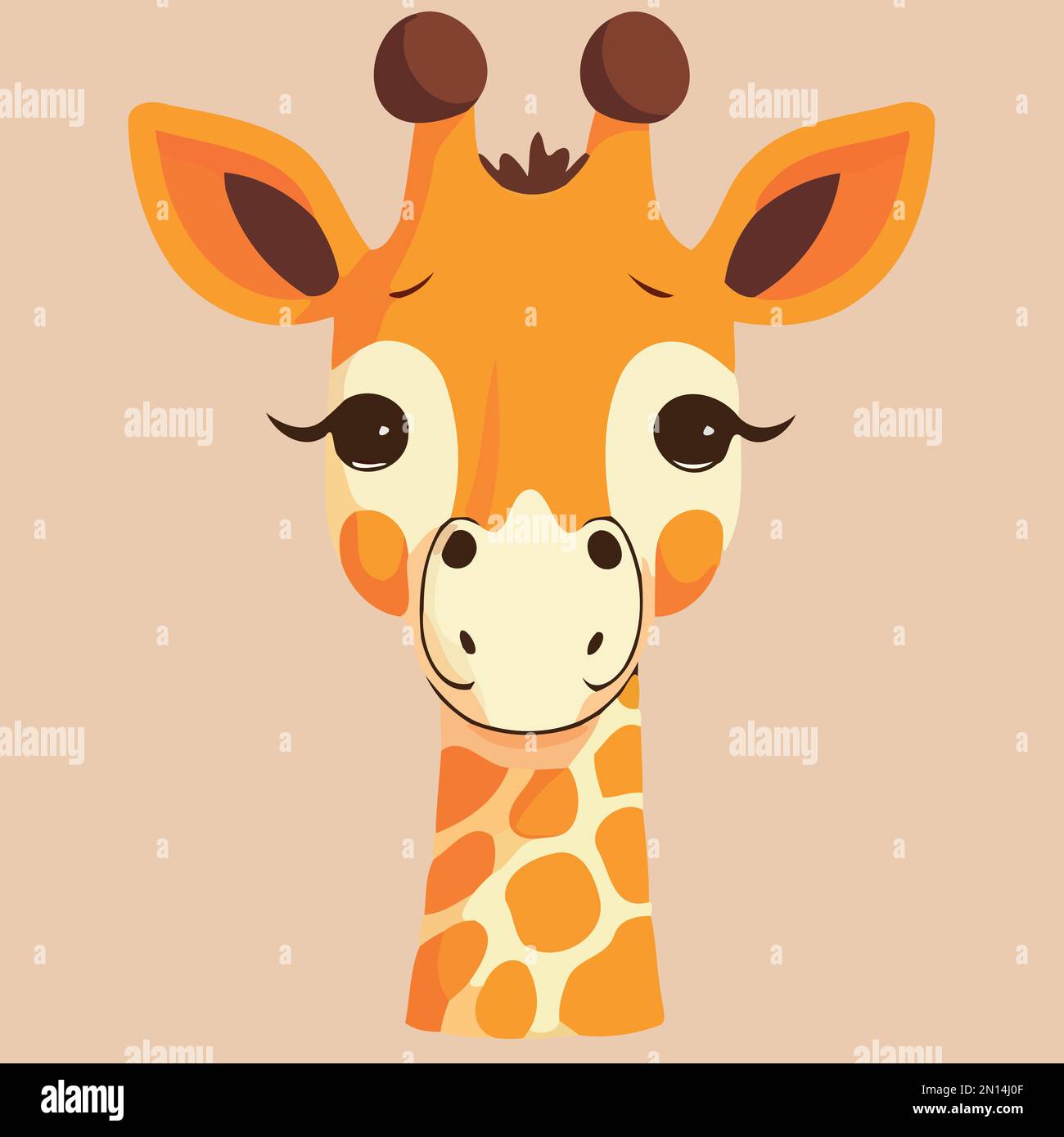 Cute Giraffe Head Vector