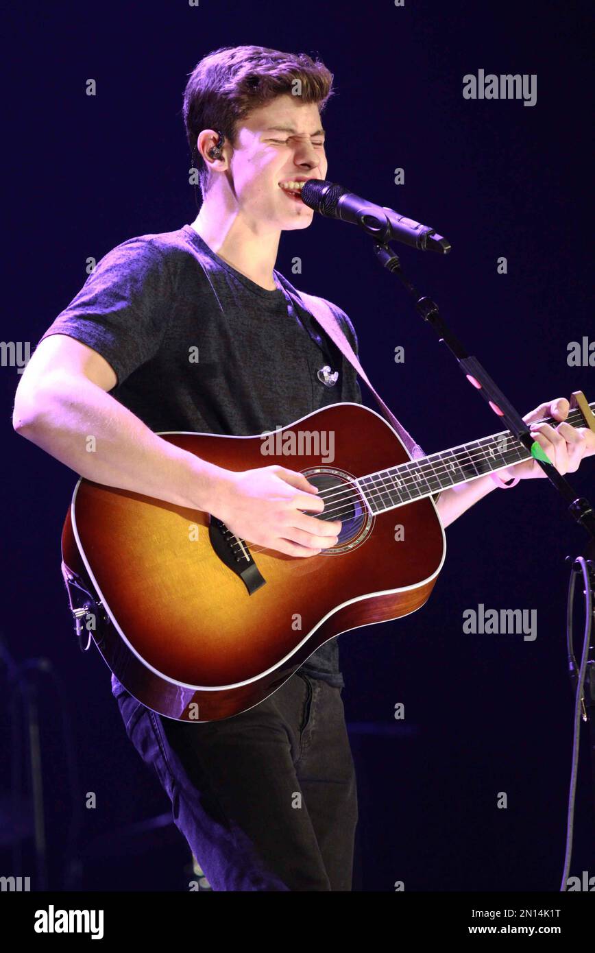 Shawn Mendes performs as the opener for Taylor Swift during The 1989 ...