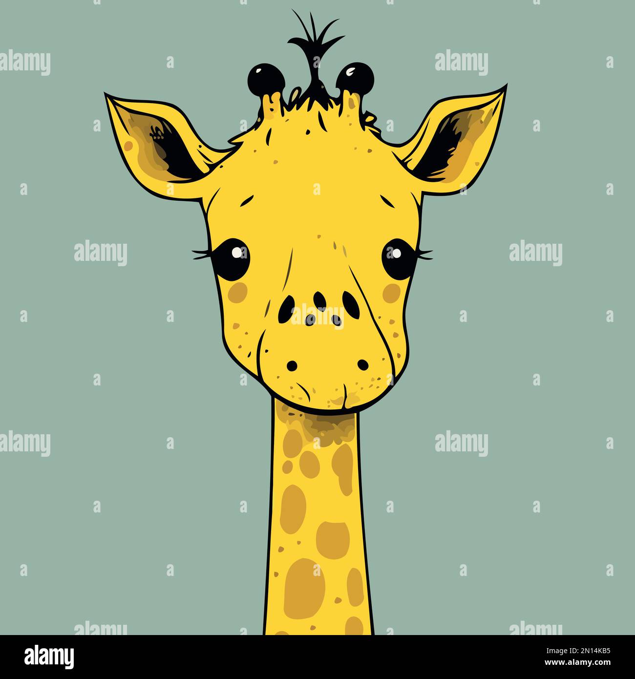 cute giraffe mammal animal head vector illustration Stock Vector Image ...