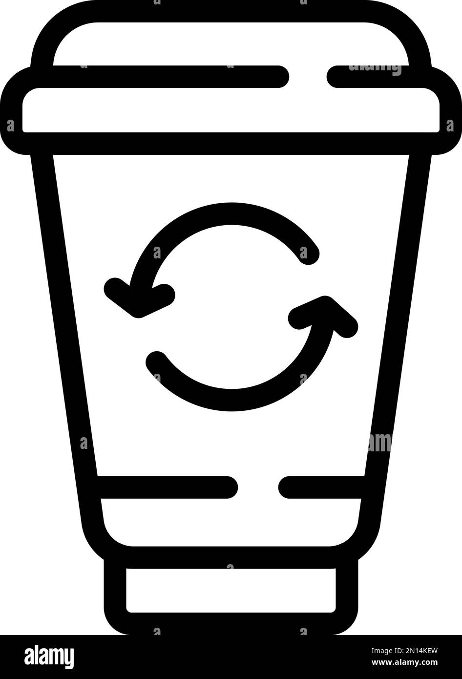 Recycle bin icon outline vector. Eco space. Cycle futuristic Stock ...