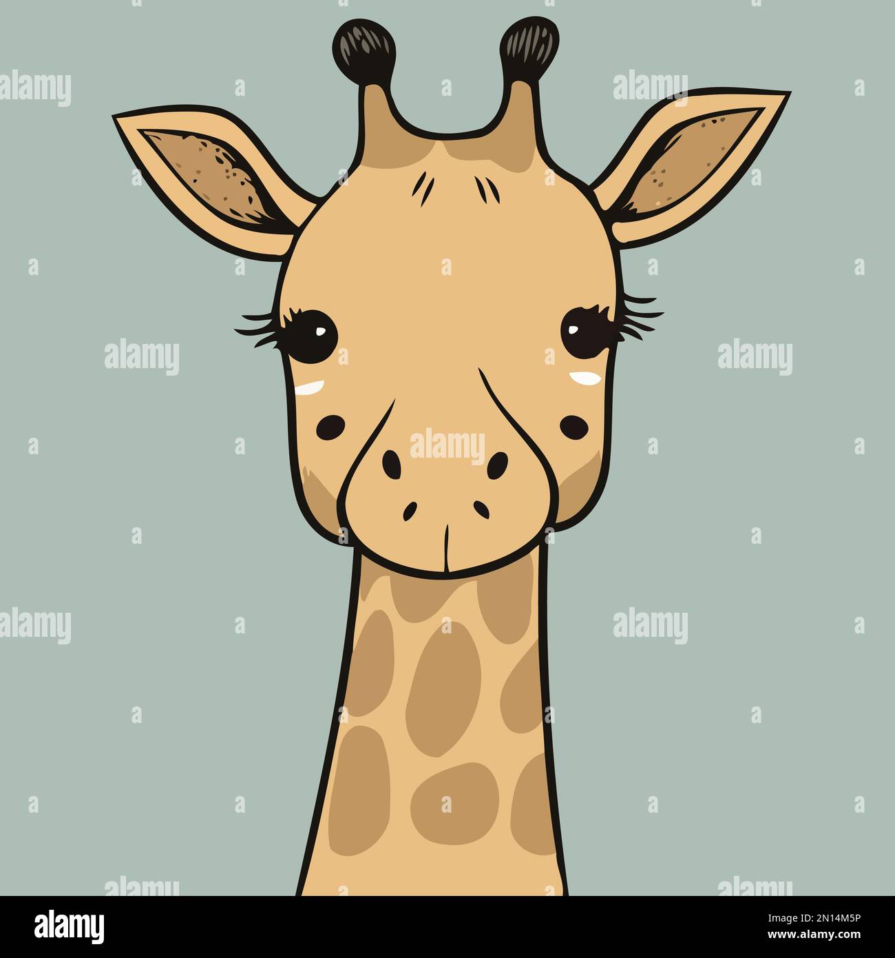 cute giraffe mammal animal head vector illustration Stock Vector Image ...