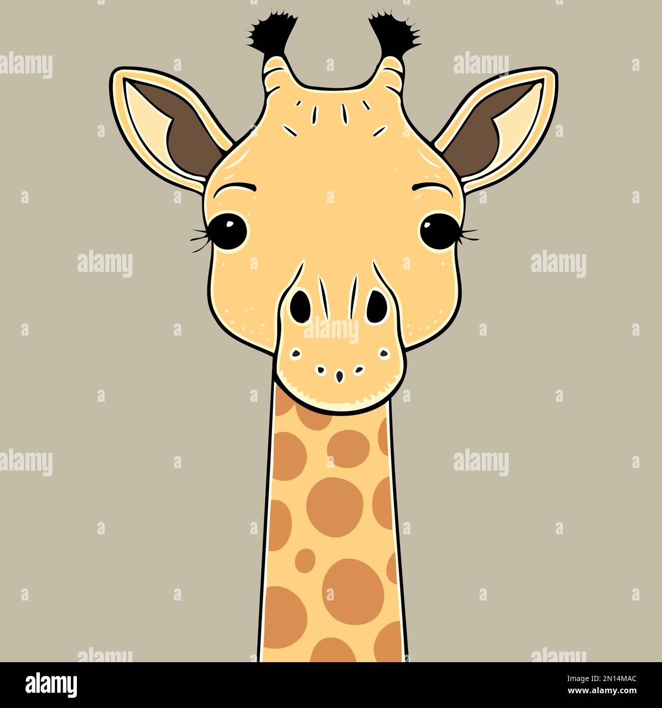 cute giraffe mammal animal head vector illustration Stock Vector Image ...