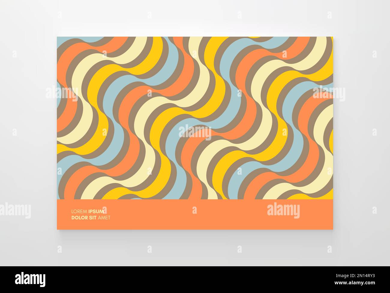 Abstract dynamic template with wavy curved ribbons. Modern cover design. 3d vector illustration ...