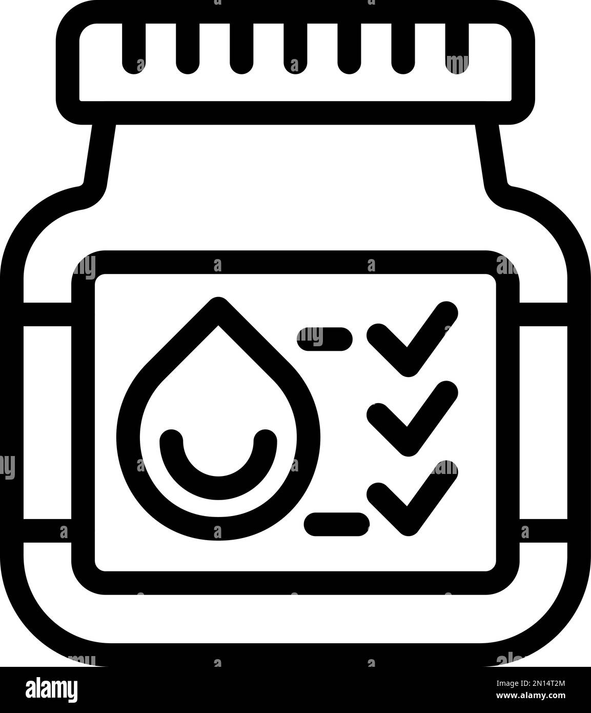 Natural dye jar icon outline vector. Water food. Artificial drop Stock ...
