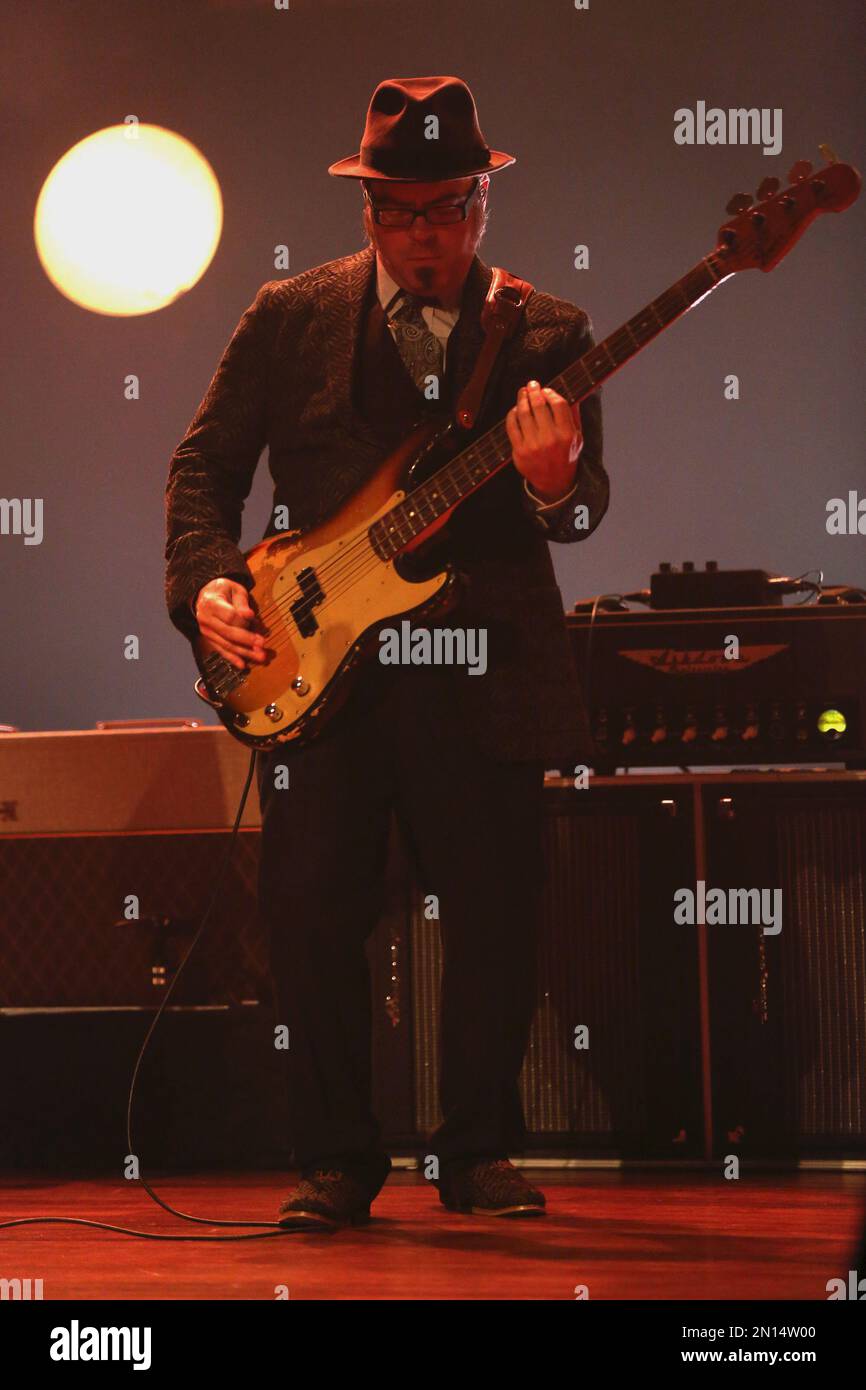 Musician Jimbo Hart performs with Jason Isbell at the Ryman Auditorium ...