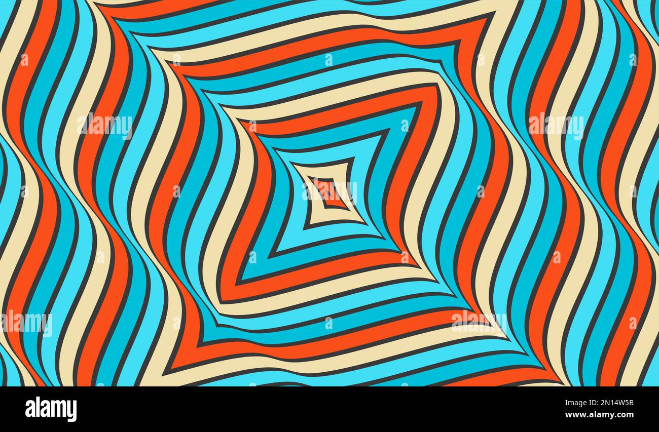 Optic art illustration of colored squares. The geometric background by ...