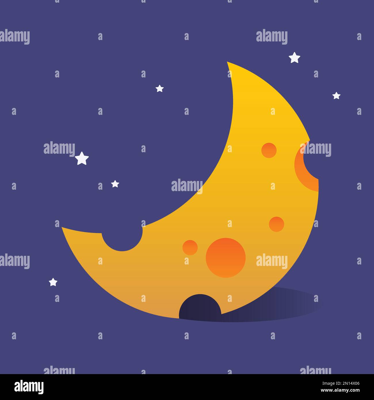 Yellow cheese moon. Vector illustration Stock Vector Image & Art - Alamy