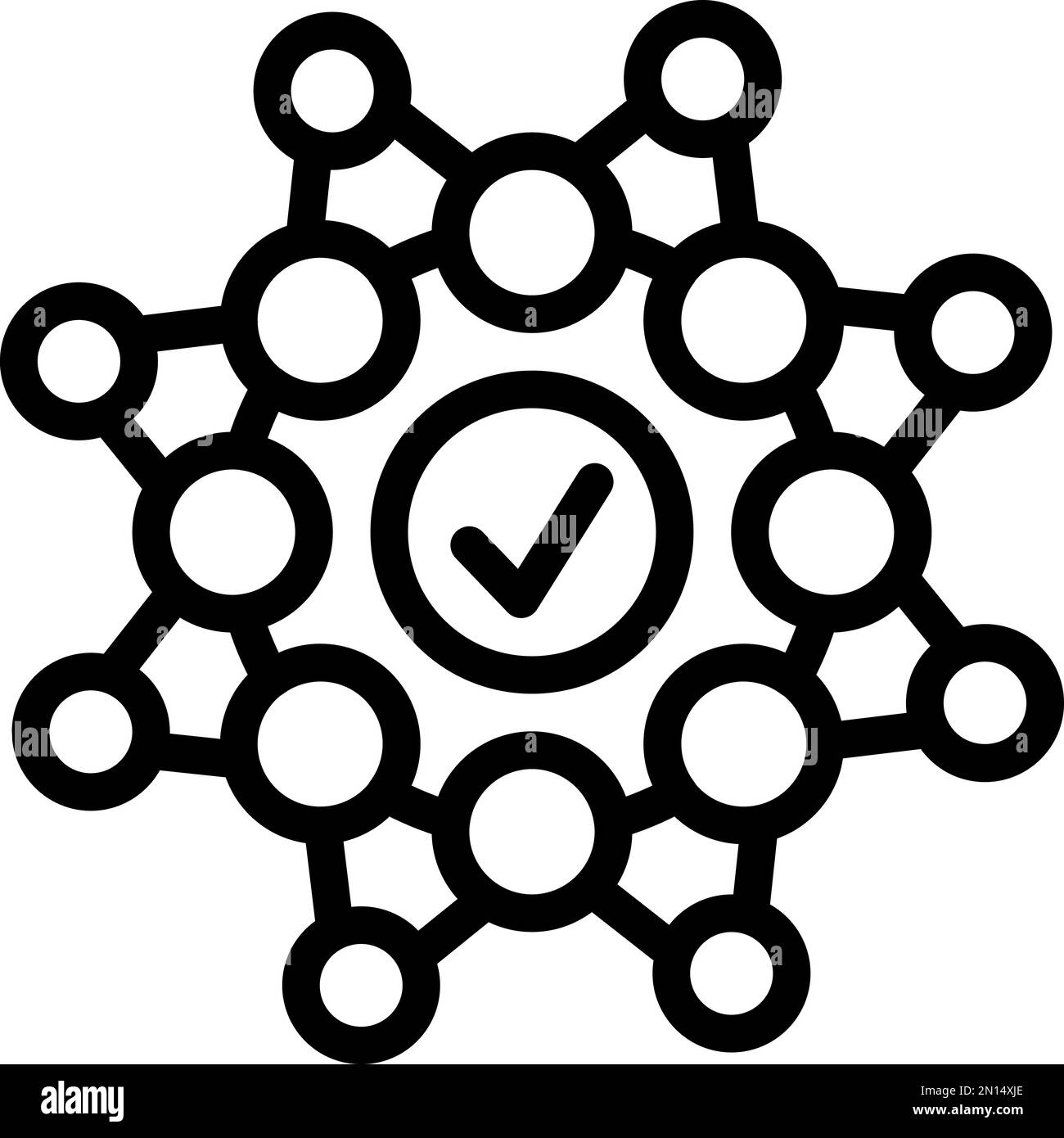 Natural dye molecule icon outline vector. Eco label. Safe product Stock ...