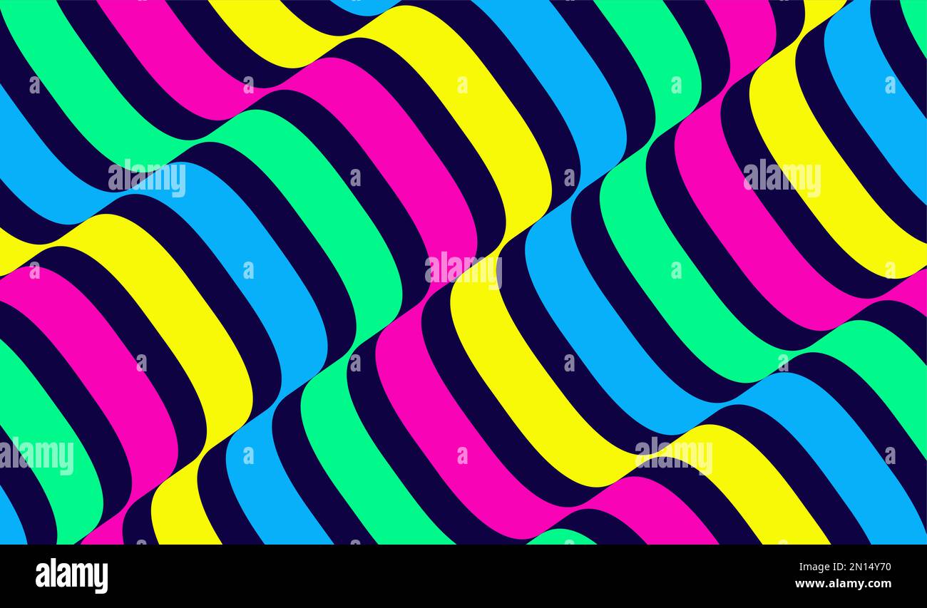 Abstract dynamic template with wavy curved ribbons. Modern cover design. 3d vector illustration ...