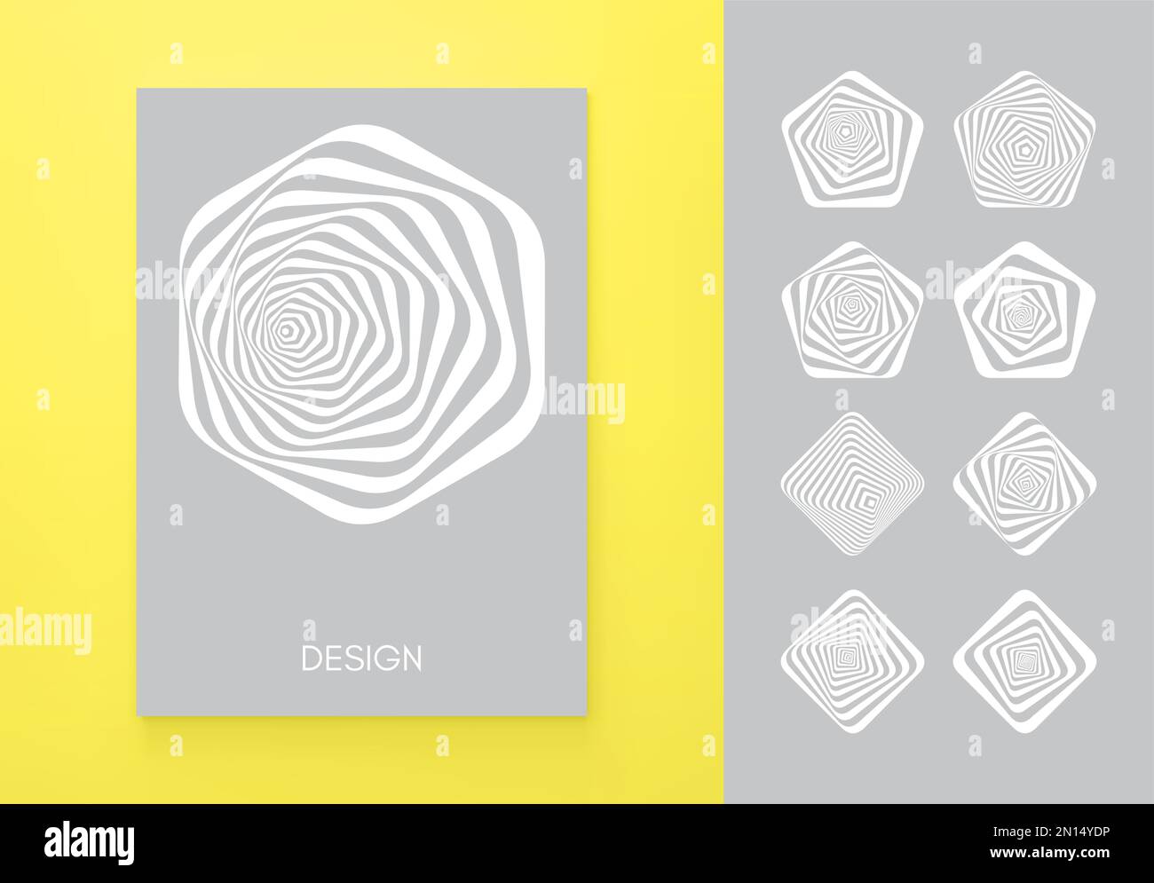Abstract striped design element. Optical art. Cover design template. 3d ...