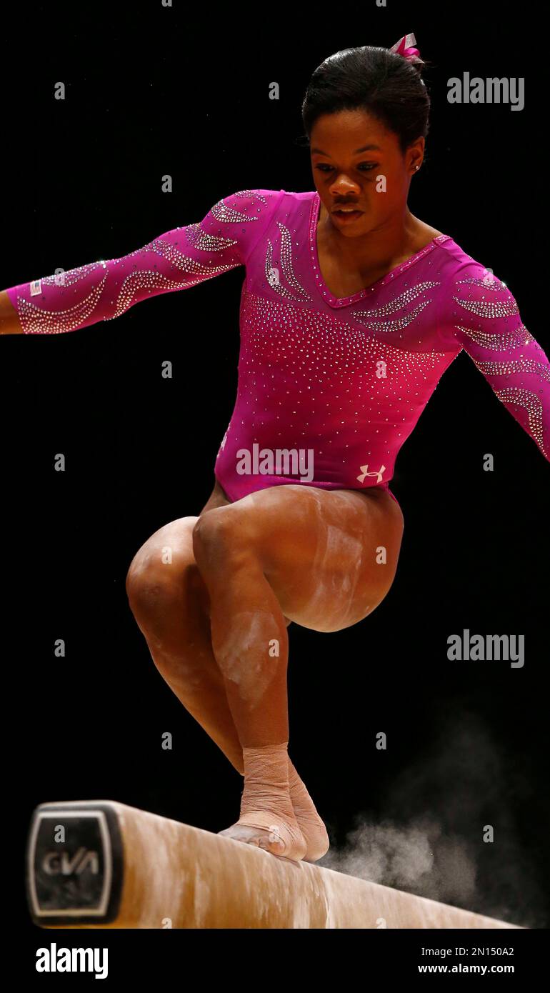 Gabrielle Douglas of he U.S. performs during her beam routine as she ...