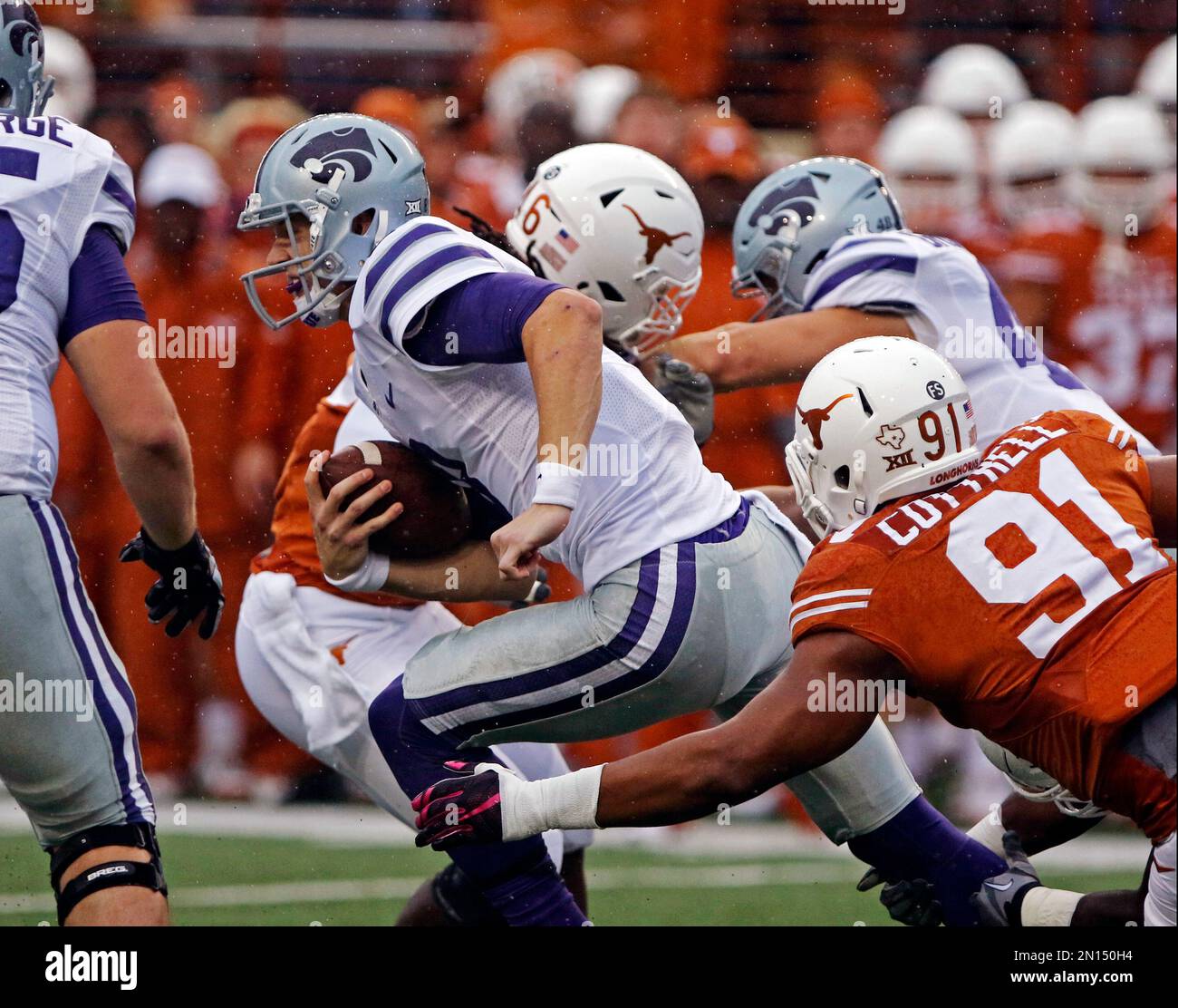 Kansas State quarterback Joe Hubener runs the ball against Texas ...