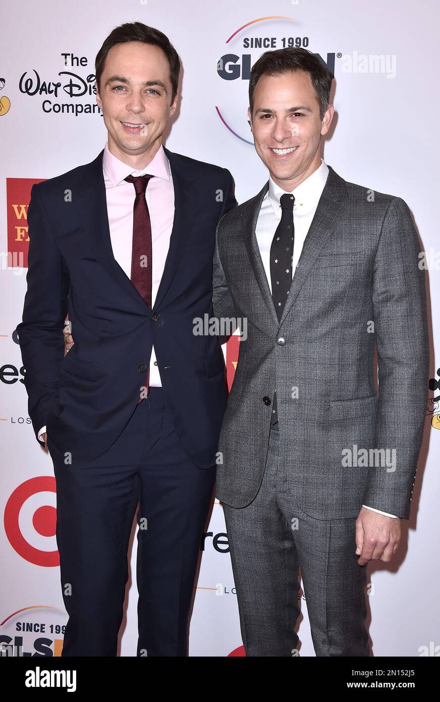 Jim Parsons and Todd Spiewak arrive at the 2015 GLSEN Respect Awards on ...