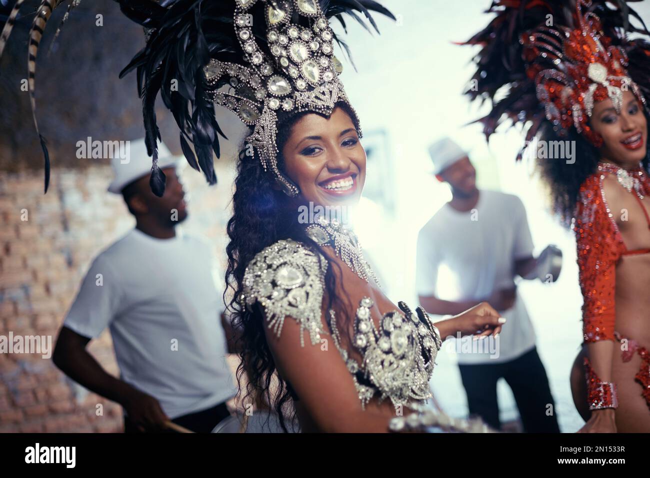 Live performances are her passion. two beautiful samba dancers and ...