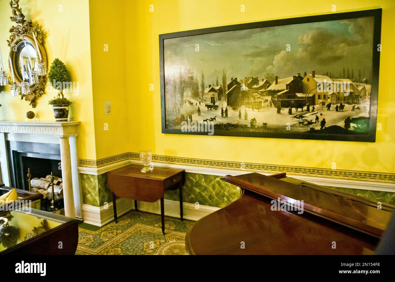 Gracie Mansion's living room features a Louisa Ann Colman 1820 oil ...