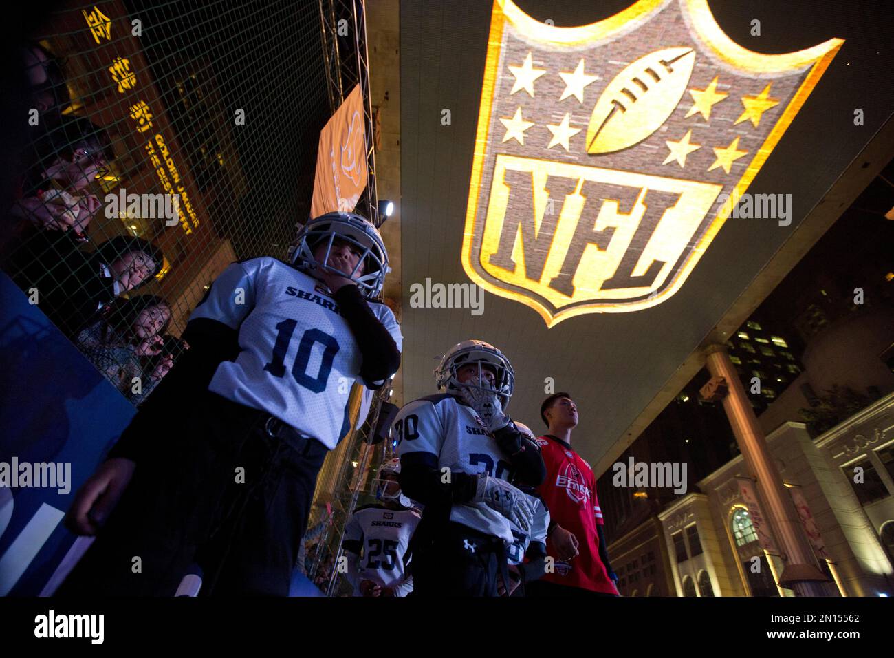 Chinese youths take part in a Youth Tackle Football game at a National ...
