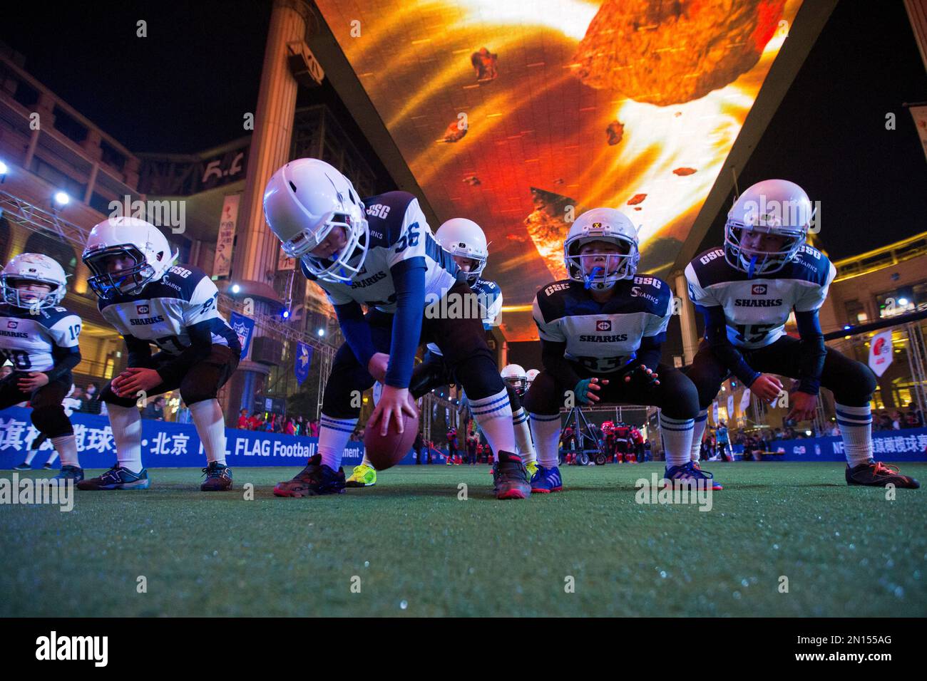 Young players prepare for a Youth Tackle Football game at a National ...