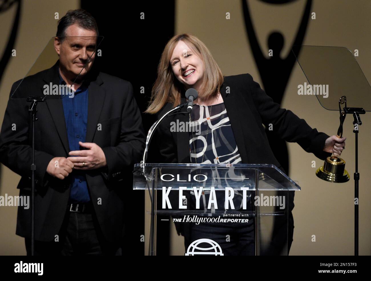 John Varvi and Stephanie Gibbons accept the Television Network of the ...