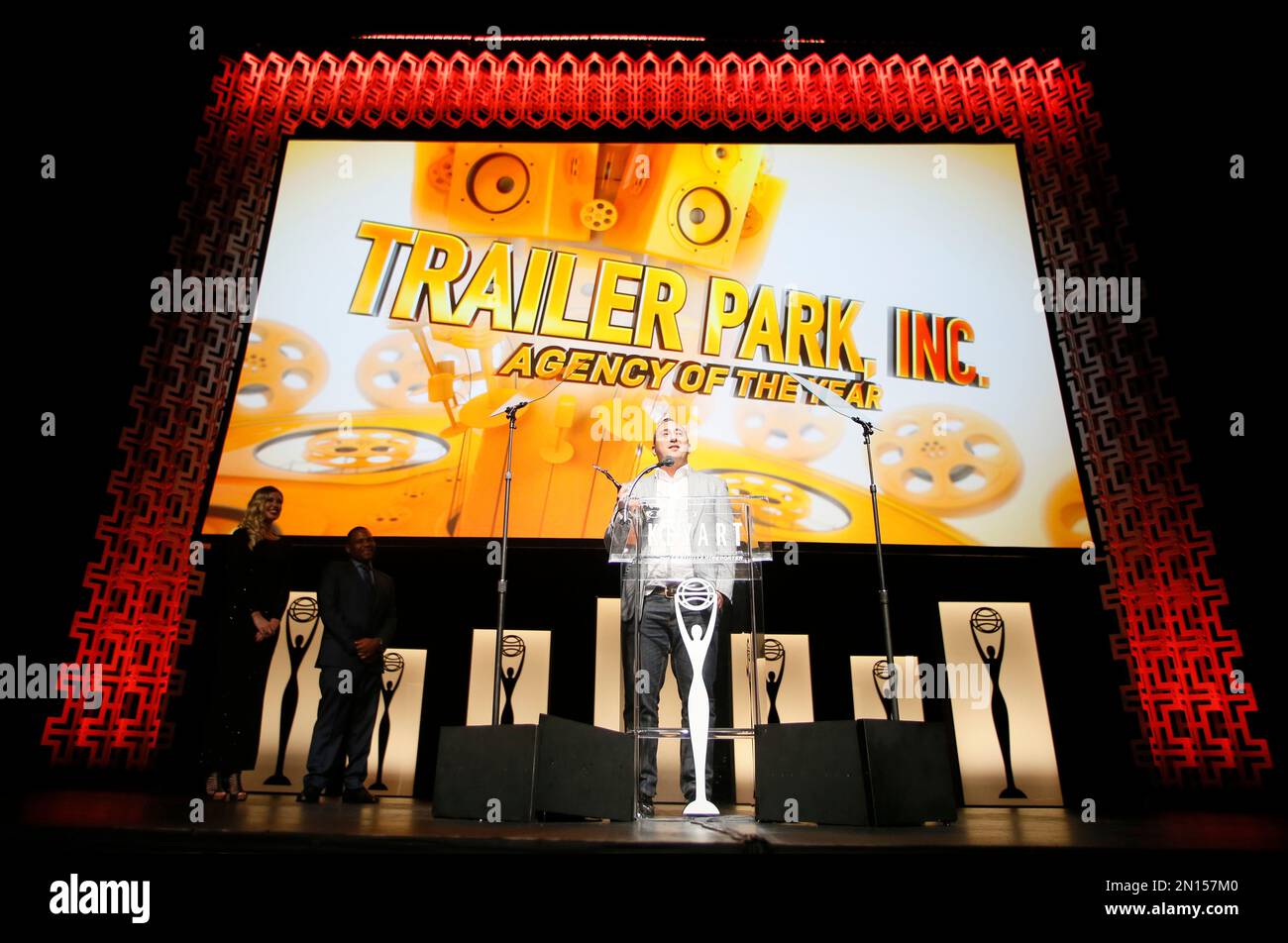 Matt Brubaker, Trailer Park, Inc., accepts the Agency of the Year award ...