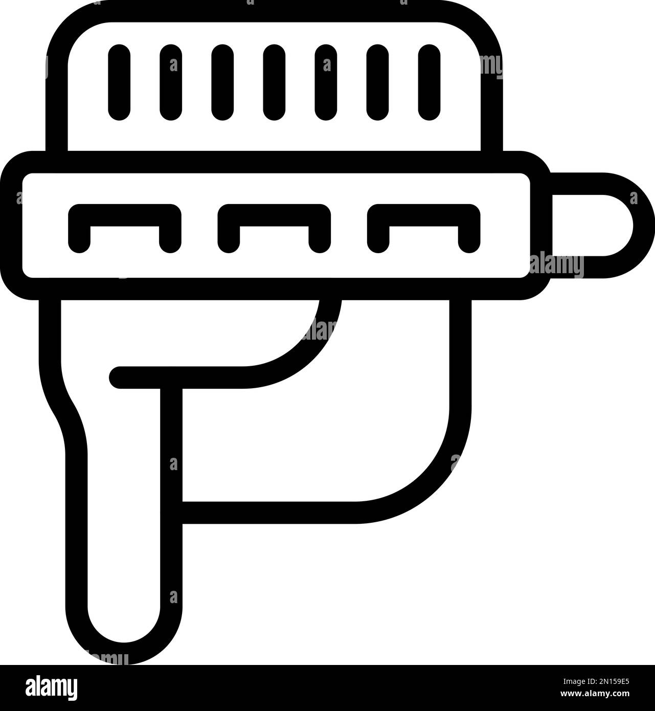 Paintball gun icon outline Black and White Stock Photos & Images - Alamy