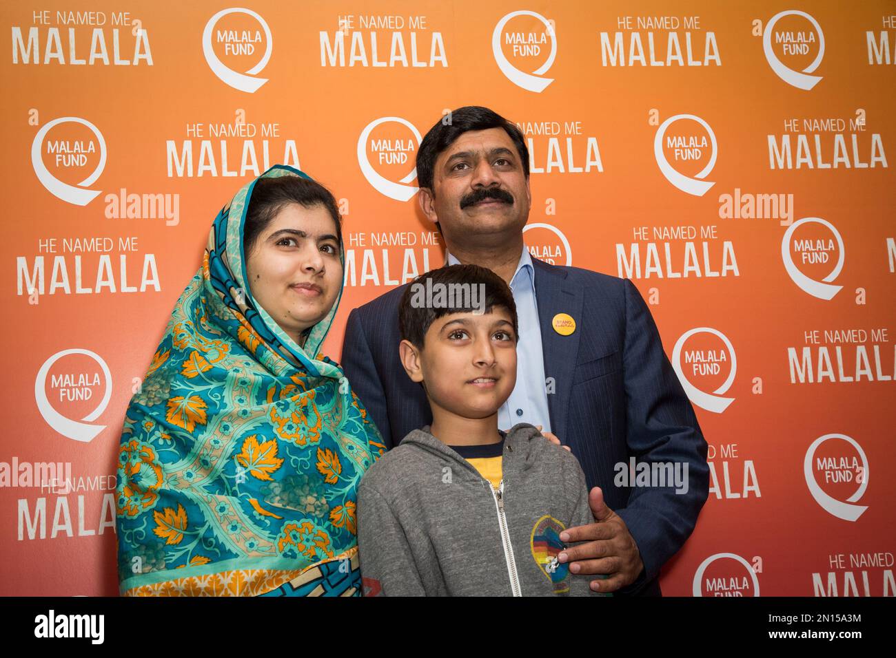 From left, Malala Yousafzai, Atal Khan Yousafzai and Ziauddin Yousafzai ...
