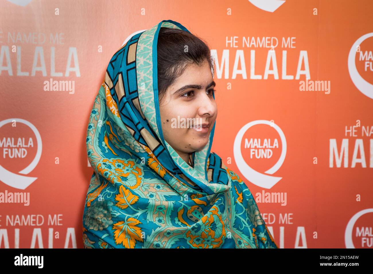 Malala Yousafzai poses for photographers upon arrival at the screening ...