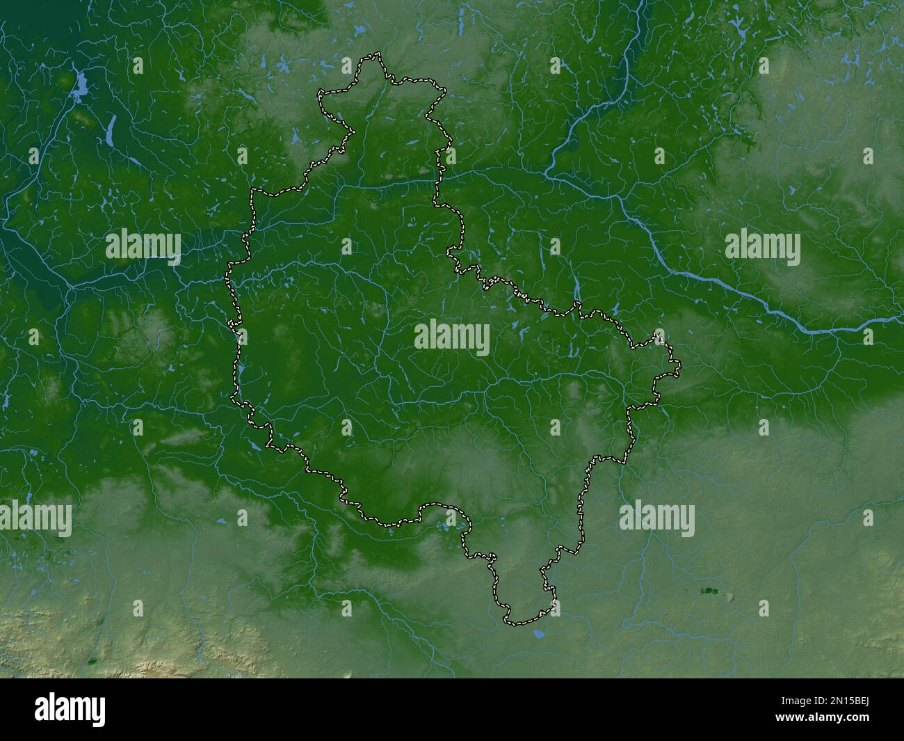 Wielkopolskie, voivodeship|province of Poland. Colored elevation map ...