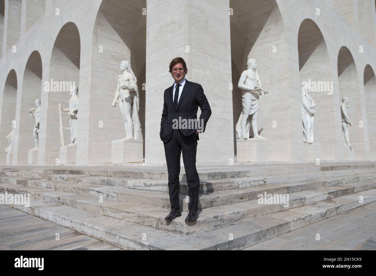 Fendi CEO Pietro Beccari poses in front of the Palazzo della Civilta ...