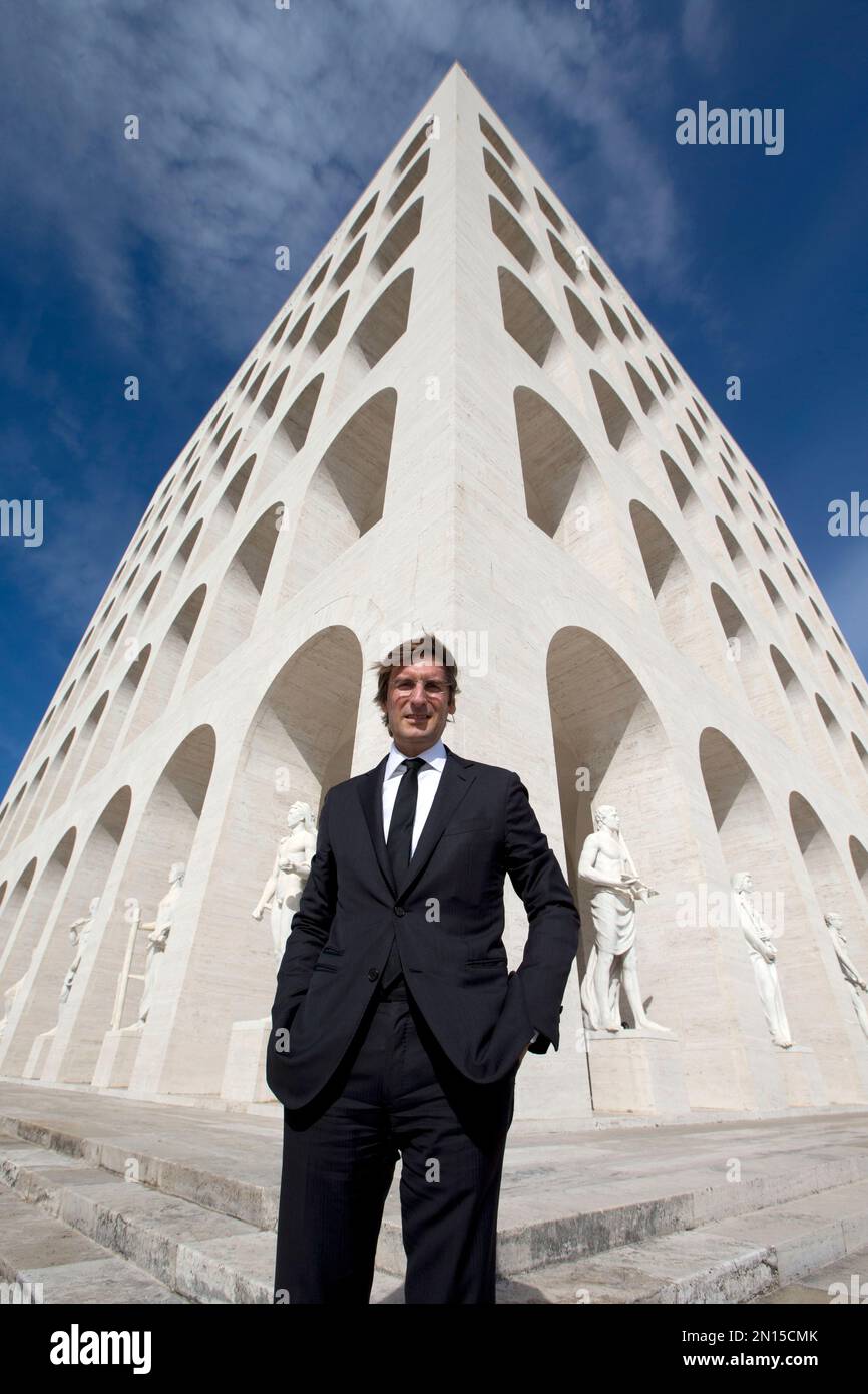 Fendi CEO Pietro Beccari poses in front of the Palazzo della Civilta ...