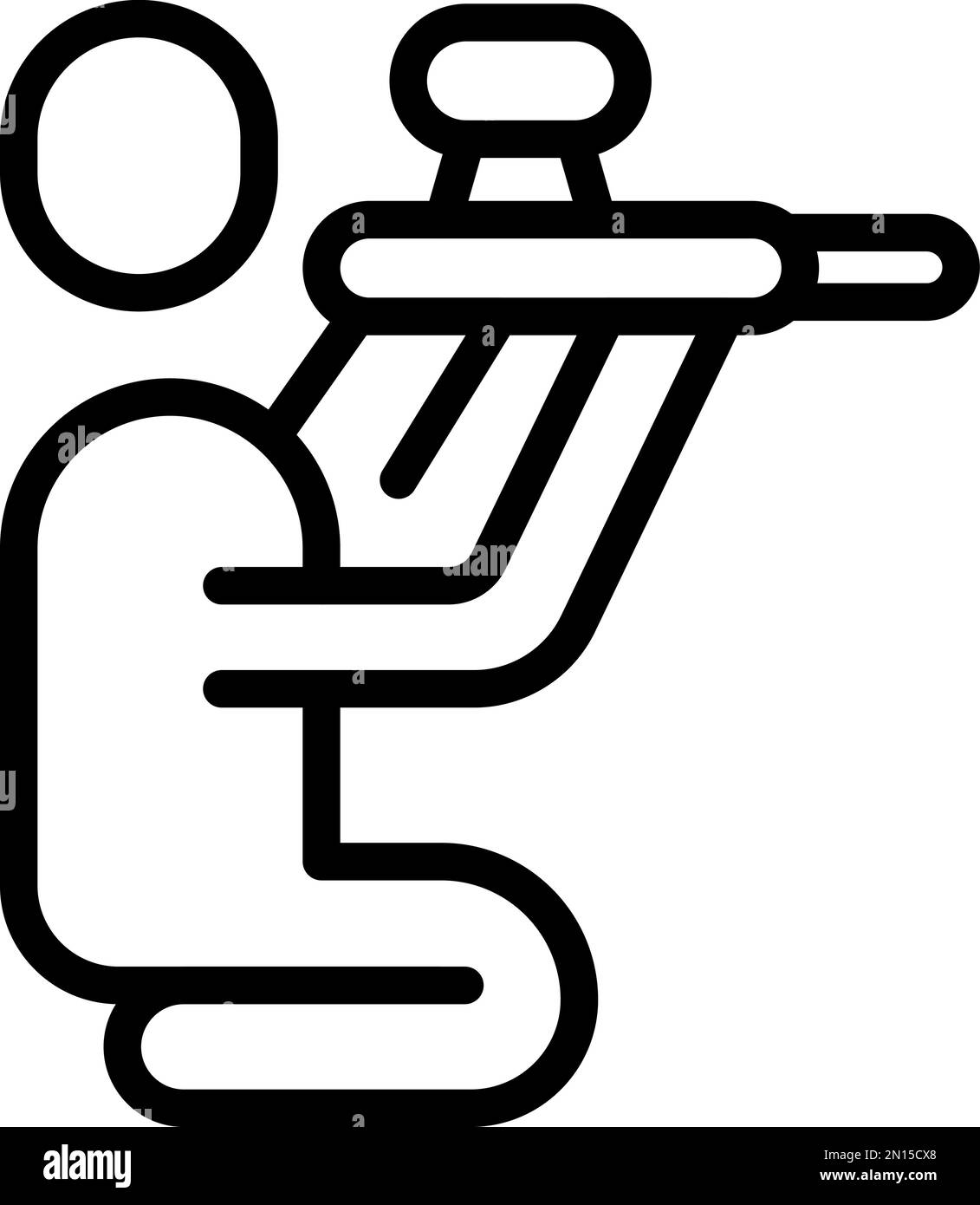 Paintball player icon outline vector. Ball gun. Game action Stock ...