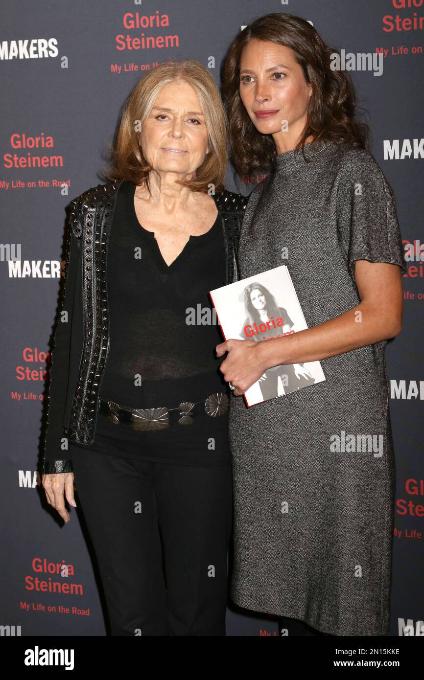 Gloria Steinem, left, and Christy Turlington attend a party for Gloria ...