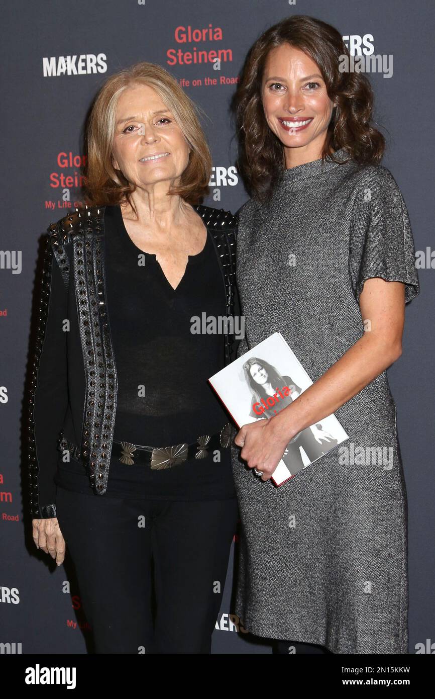 Gloria Steinem, left, and Christy Turlington attend a party for Gloria ...