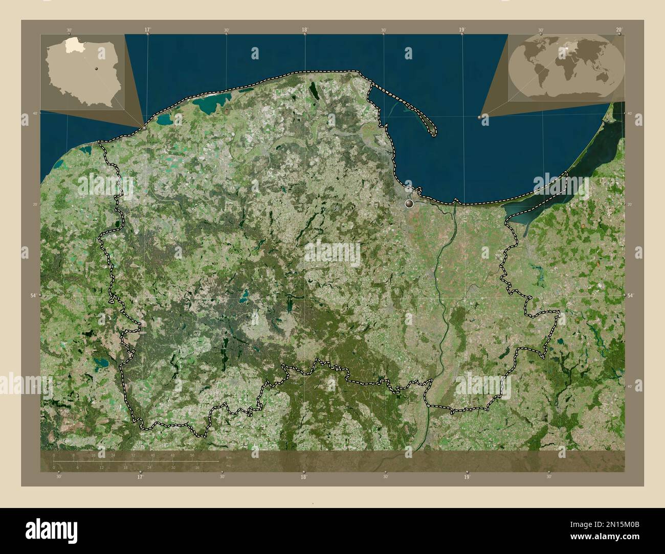 Pomorskie, voivodeship|province of Poland. High resolution satellite ...