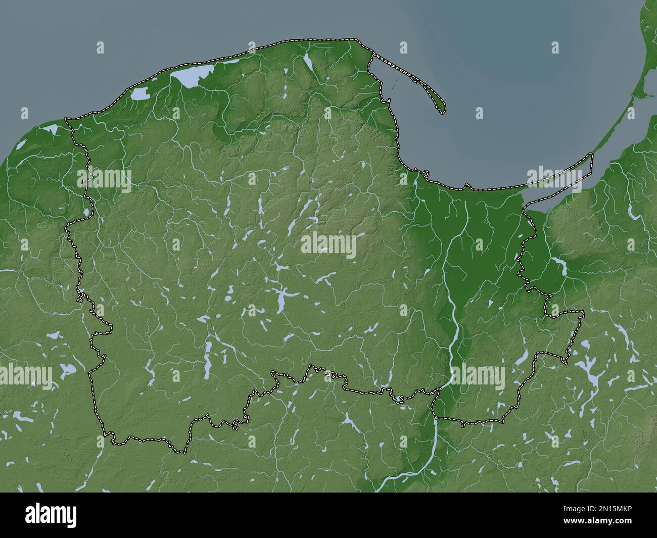 Pomorskie, voivodeship|province of Poland. Elevation map colored in ...