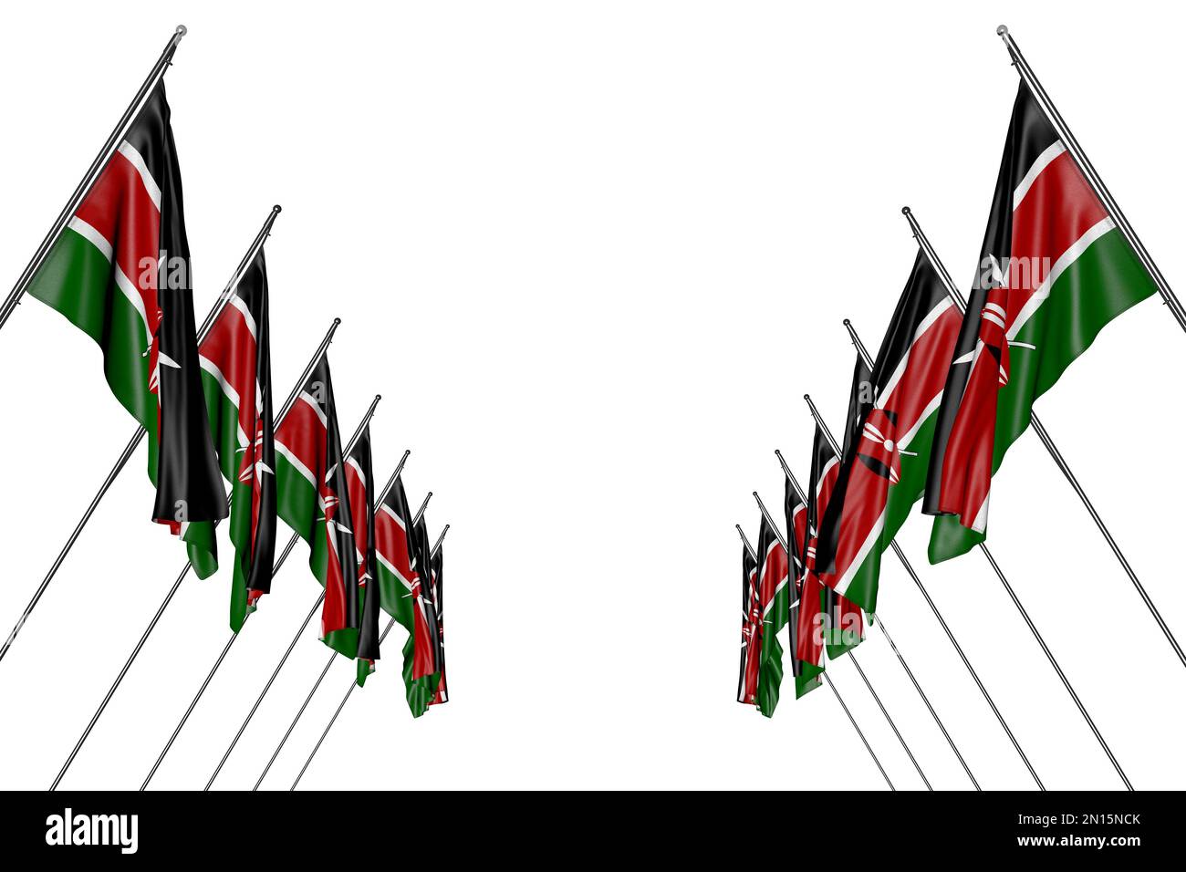wonderful any occasion flag 3d illustration - many Kenya flags hanging ...