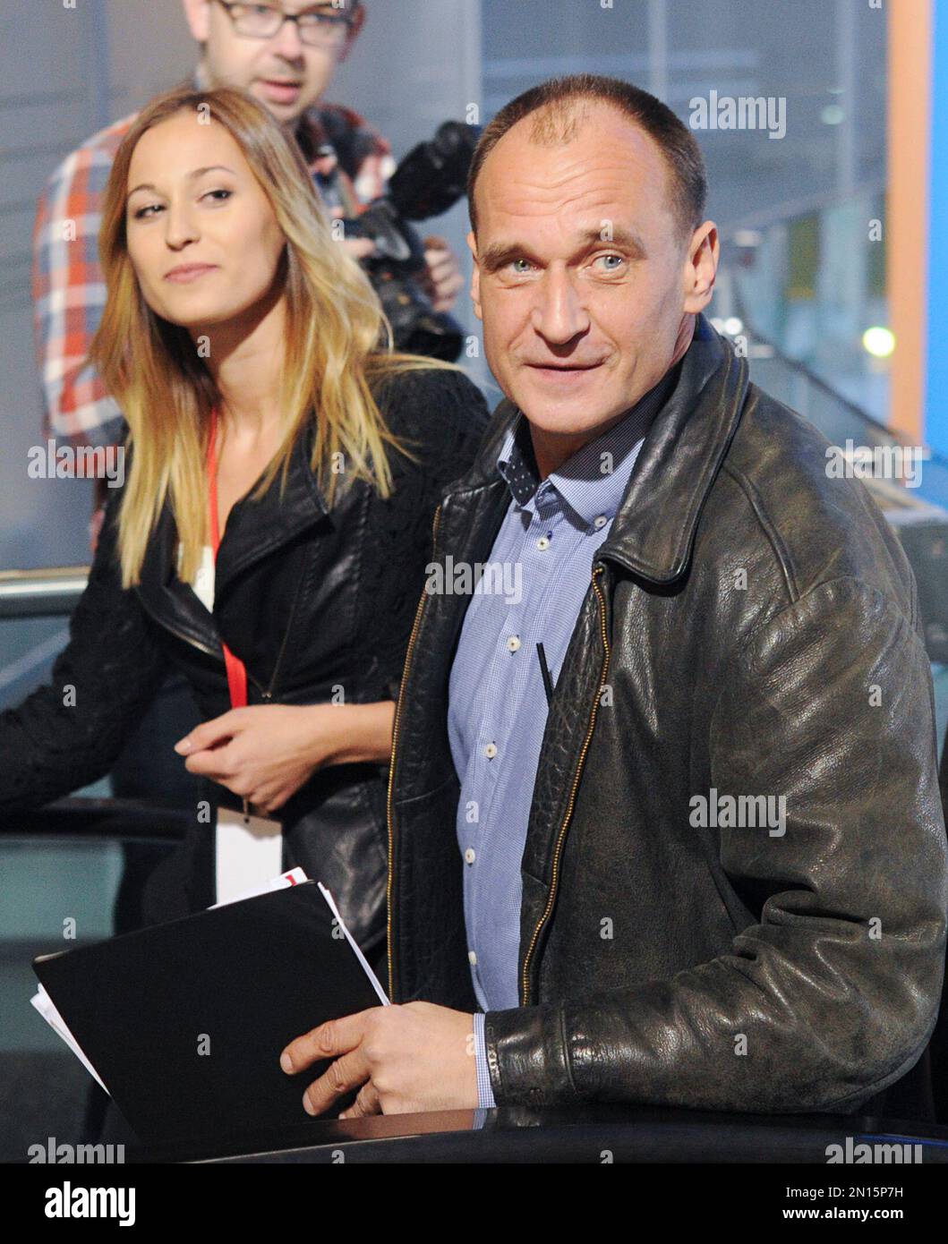 Pawel Kukiz, leader of the Kukiz 15, arrives with daughter Pola for a ...