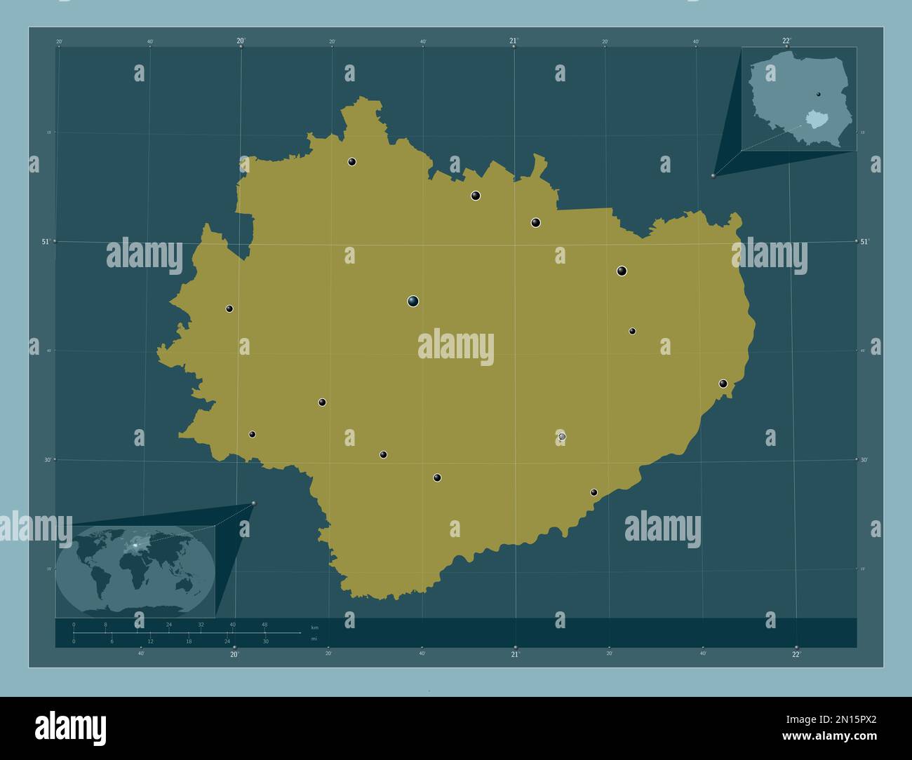 Swietokrzyskie, voivodeship|province of Poland. Solid color shape ...