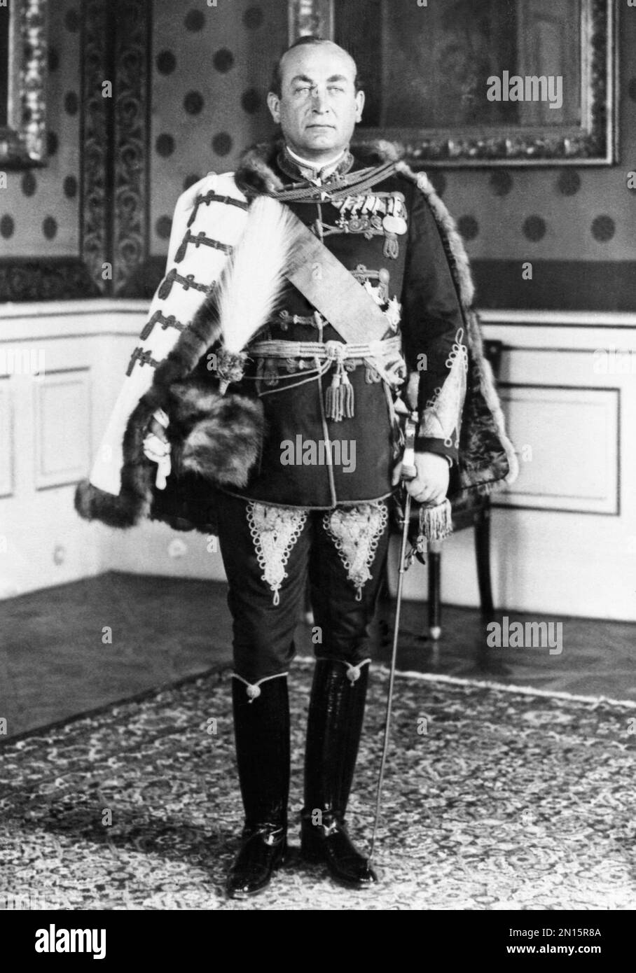 Julius von Gombos, Hungarian Prime Minister, in dress uniform, on Mar ...