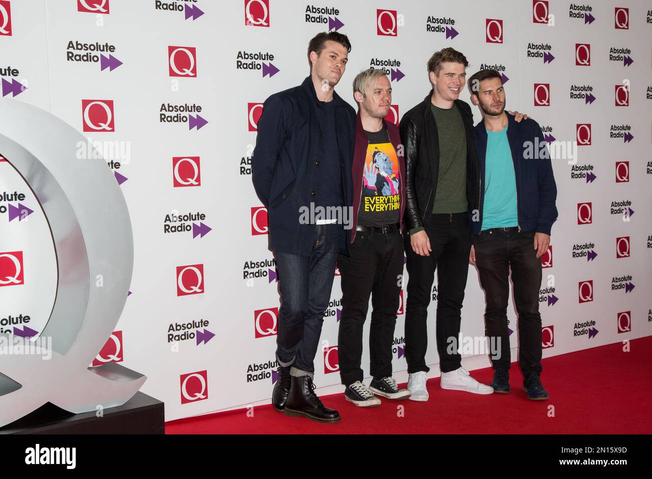 Members of music band Everything Everything pose for photographers upon ...