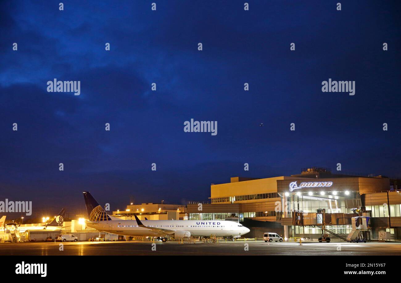 A new Boeing 737-900ER airplane being delivered to United Airlines is ...