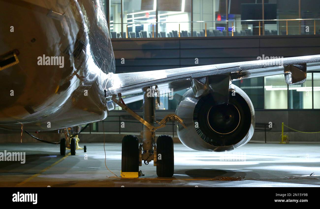 A new Boeing 737-900ER airplane being delivered to United Airlines is ...