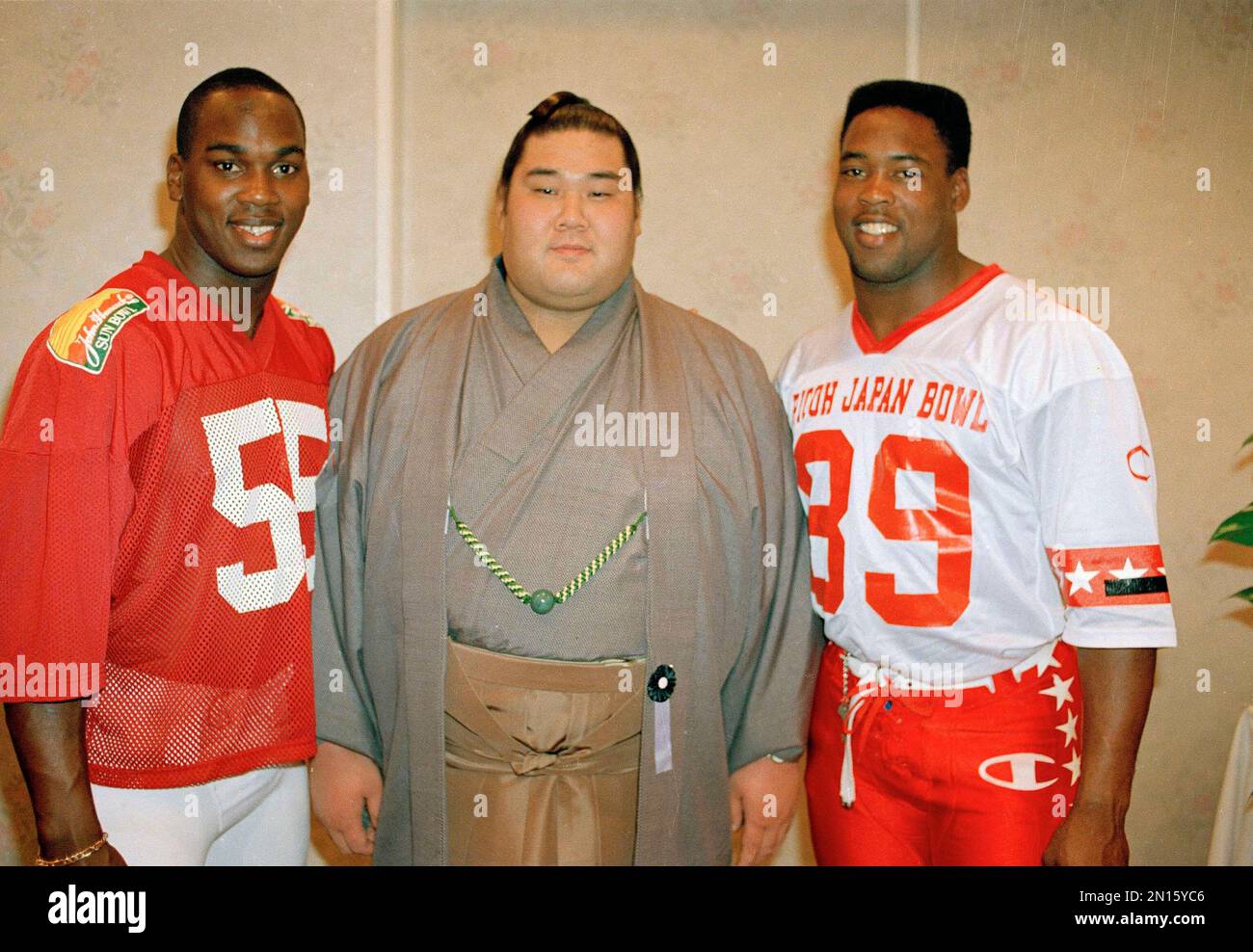 University of Alabama line backer Derrick Thomas, left, and University ...
